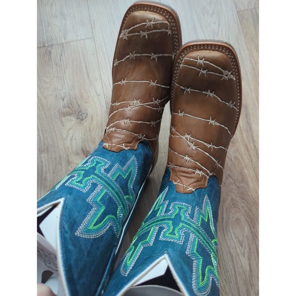 Tin Haul | Shoes | Tin Haul Deja Moo Barbed Wire Bluebrown Leather ...